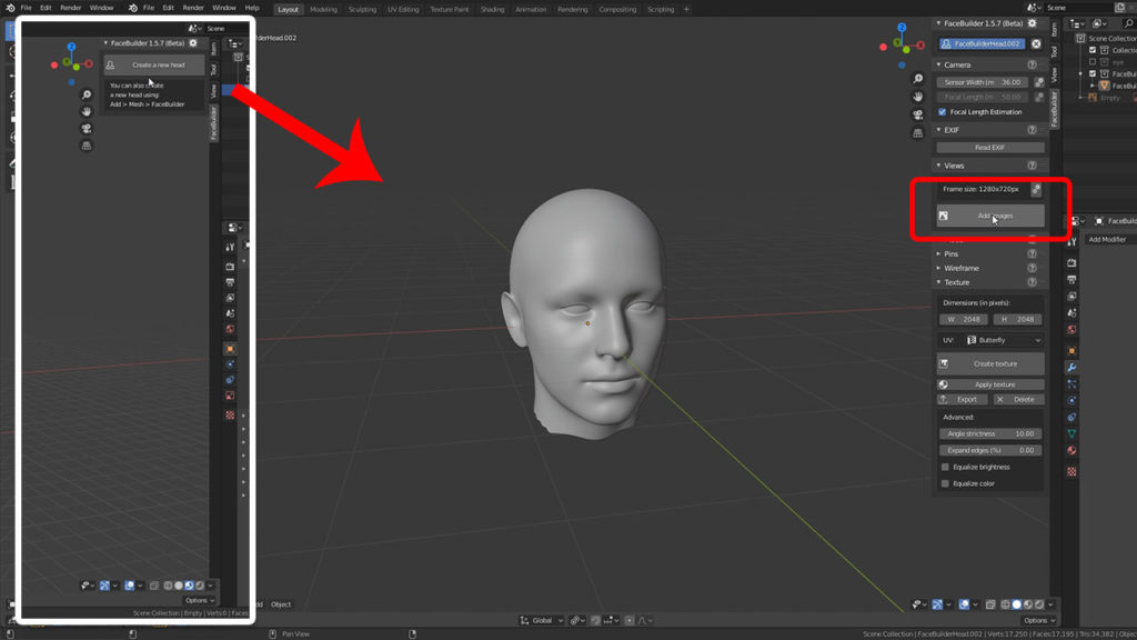 BlenderのFaceBuilderを使った顔面モデリング | 3DCG school